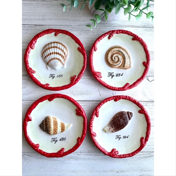 MWW Market | Art | Seashell Figure Plates Beachy Vintage Decor | Poshmark